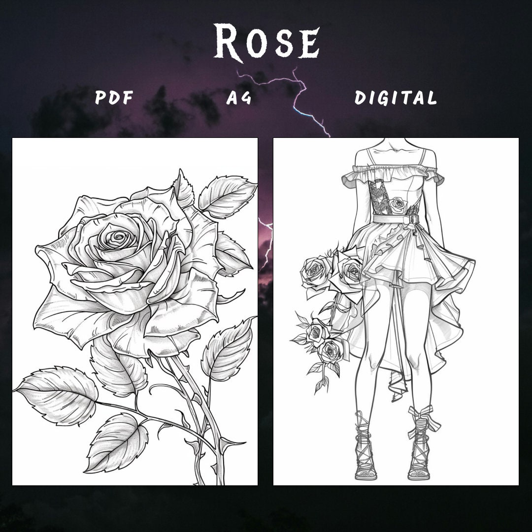 30 Rose Coloring Page, Flowers Coloring Book, Roses Coloring Book ...