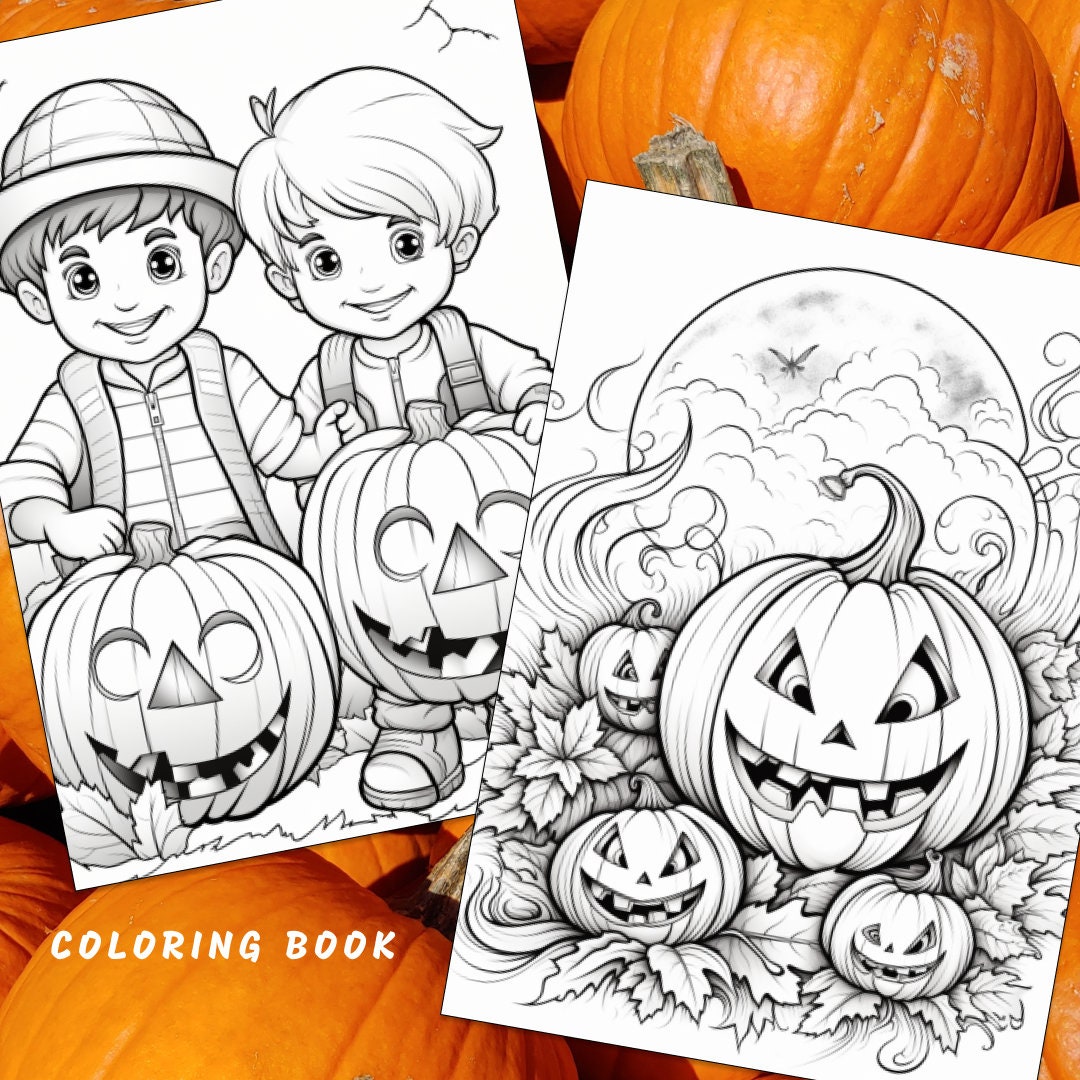 32 Autumn Pumpkins Magic Coloring Page, Autumn Coloring, Halloween ...