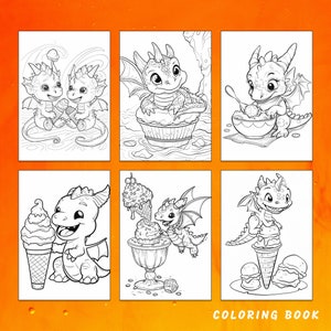 28 Dragon Ice Cream Coloring Page, Cute Dragon Coloring, Sweets ...