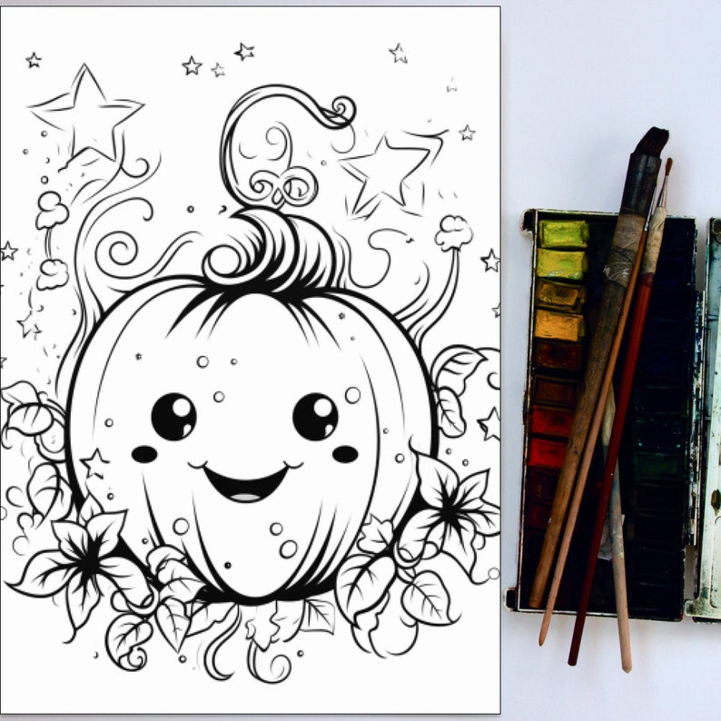 32 Autumn Pumpkins Magic Coloring Page, Autumn Coloring, Halloween ...