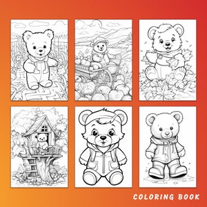 25 Autumn Bear Coloring Page, Cute Bear Coloring Book, Coloring Book ...