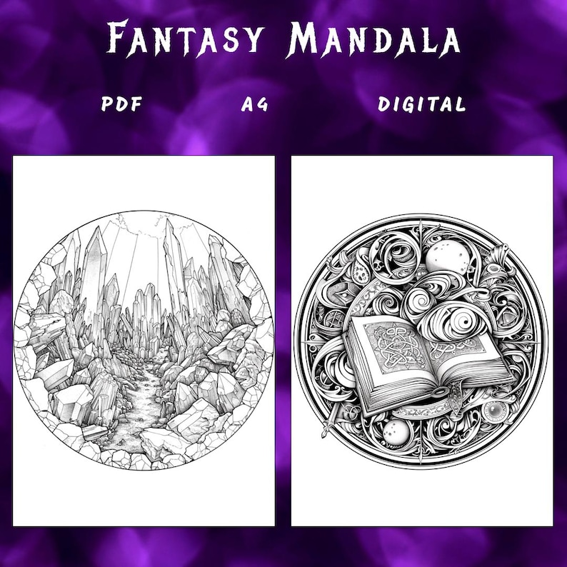 24 Fantasy Mandala Coloring Page, Fantasy Coloring, Mandala Coloring ...