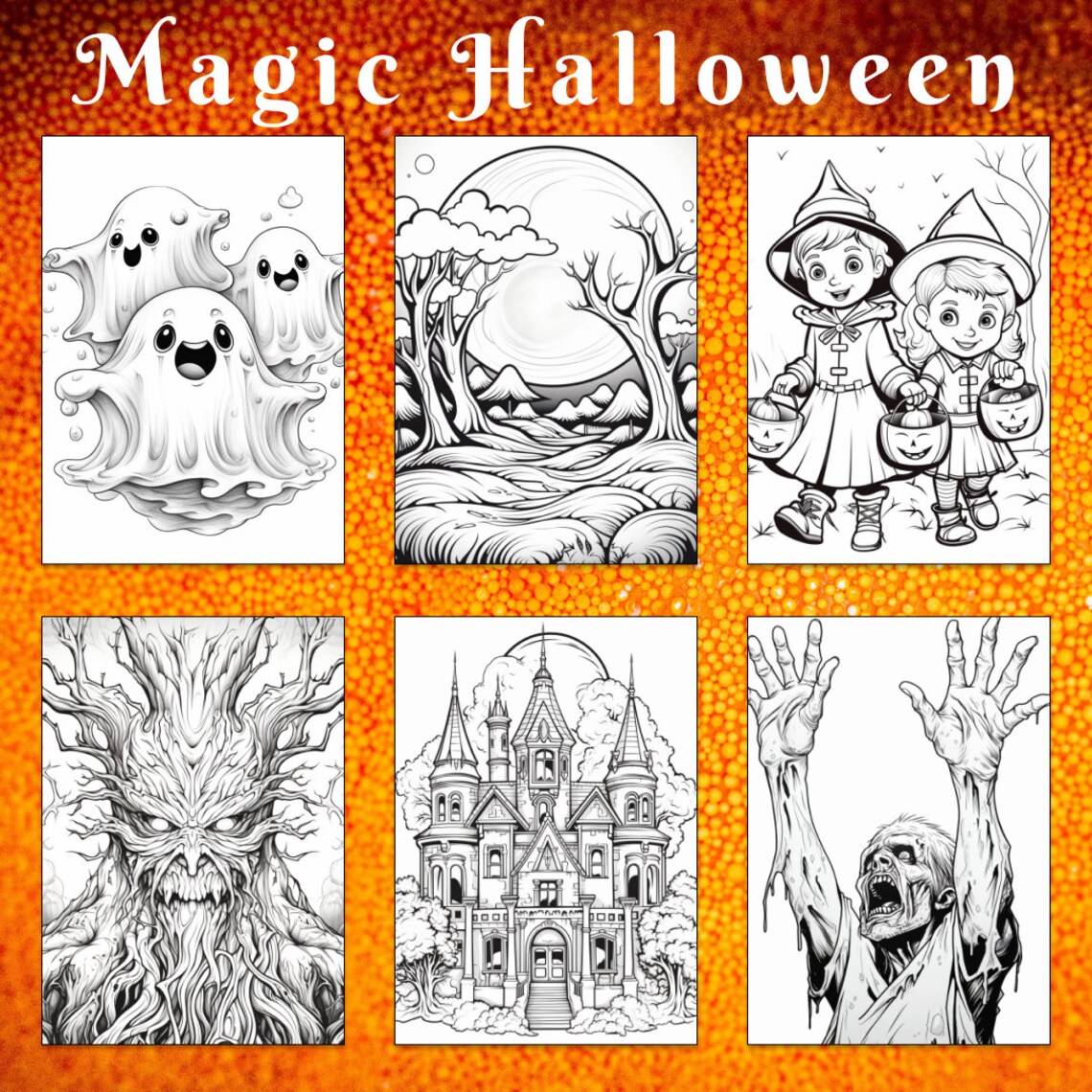 25 Halloween Coloring Page, Autumn Coloring, Magic Coloring Book ...