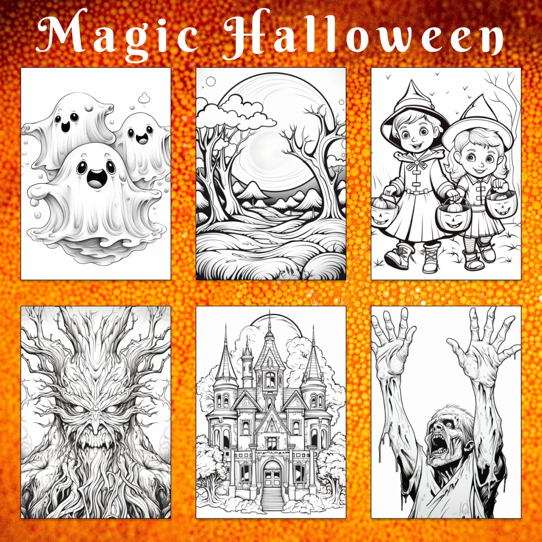 25 Halloween Coloring Page, Autumn Coloring, Magic Coloring Book ...