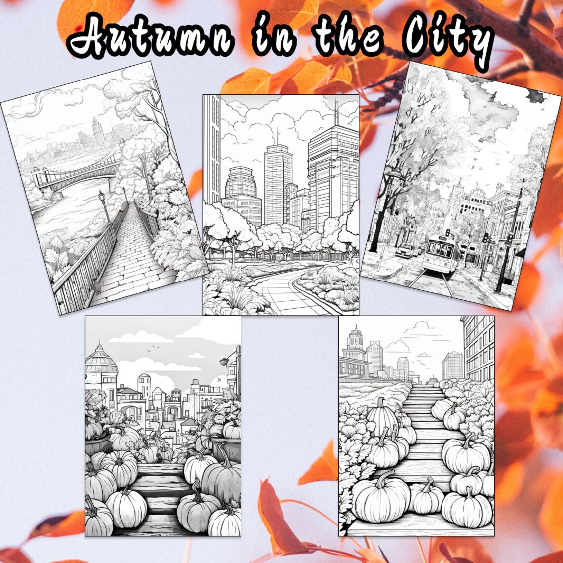30 Autumn Coloring Page, Autumn Coloring Book, Coloring Book, Adults ...