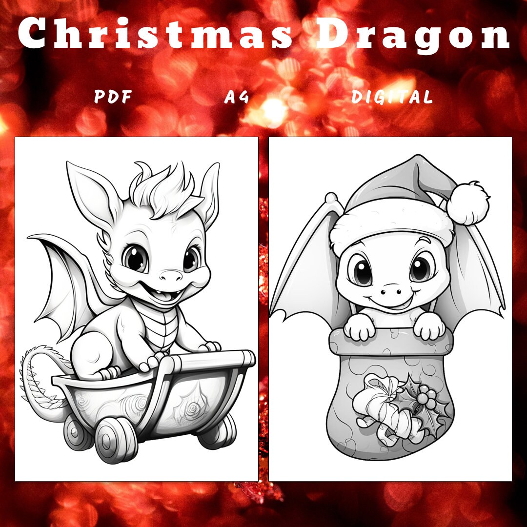 32 Christmas Dragon Coloring Page, Christmas Coloring, Cute Dragon ...
