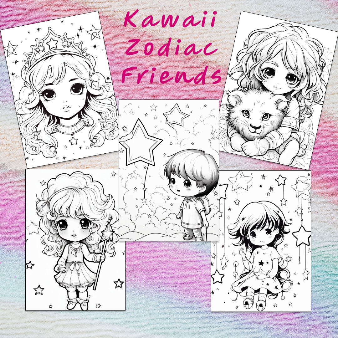 30 Kawaii Coloring Page Book, Adults Kids Instant Download, Kawaii ...