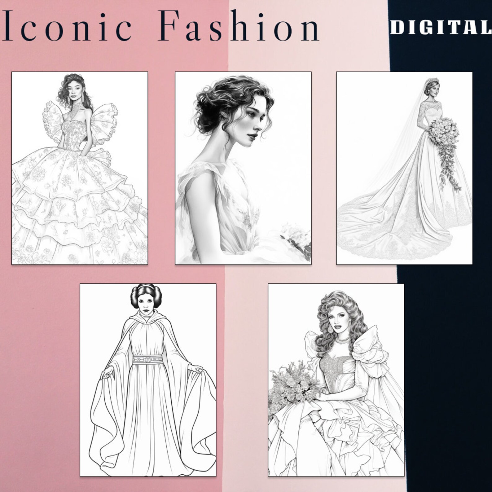 26 Fashion Lady Coloring Page, Lady Coloring Book, Iconic Fashion Lady ...