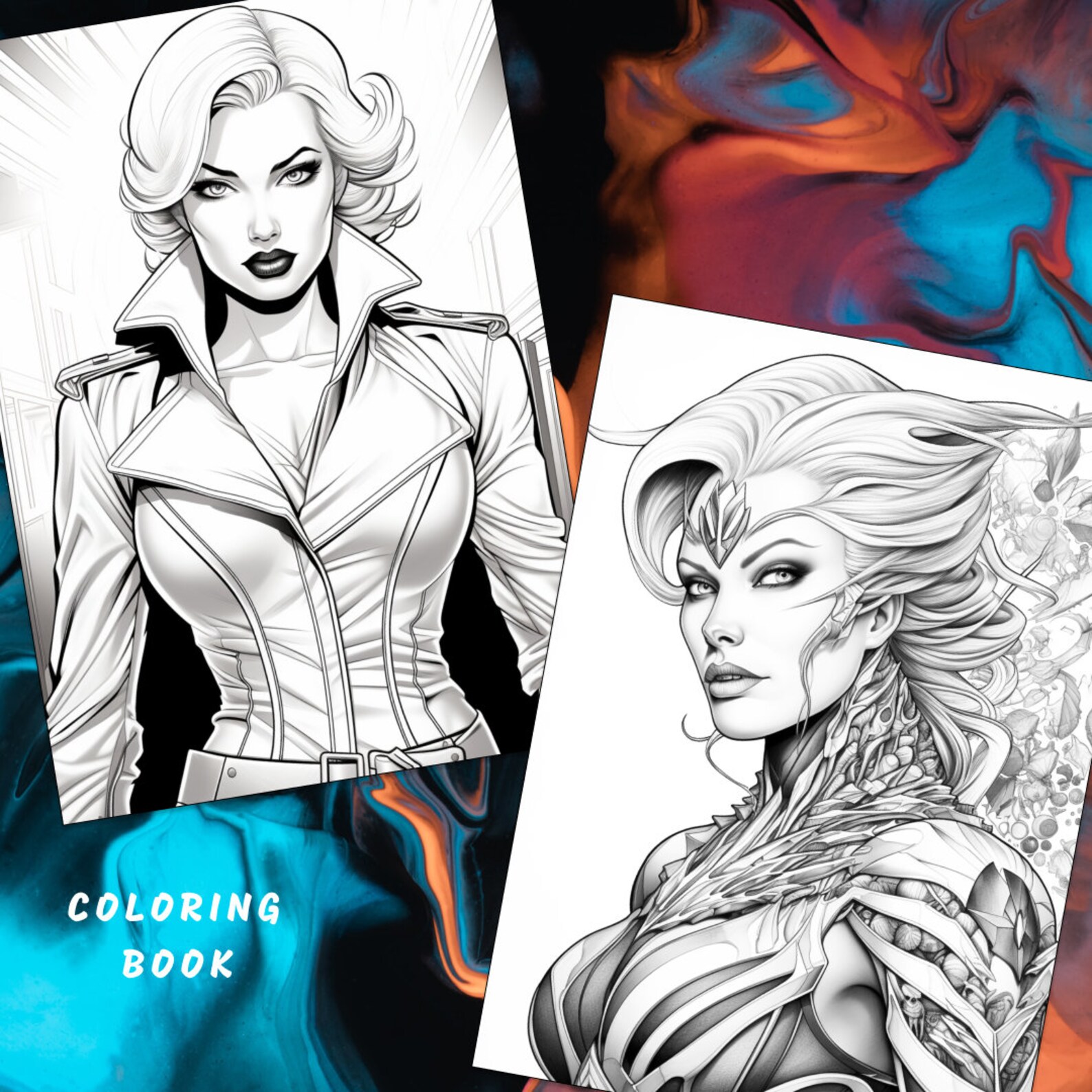 30 Lady Coloring Page, Cosplay Coloring Book, Superheroes Coloring Book ...