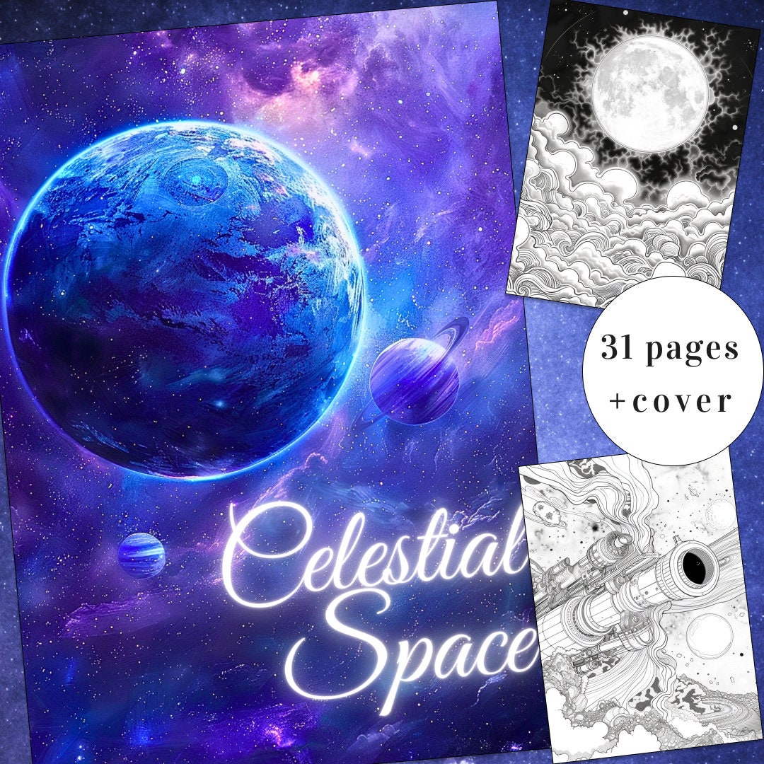 31 Celestial Coloring Page, Celestial Coloring Book,night Coloring Book ...