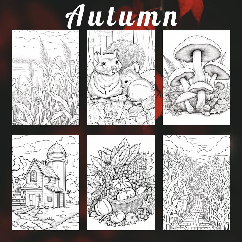 28 Autumn Coloring Page, Autumn Coloring, Autumn Coloring Book, Adults ...