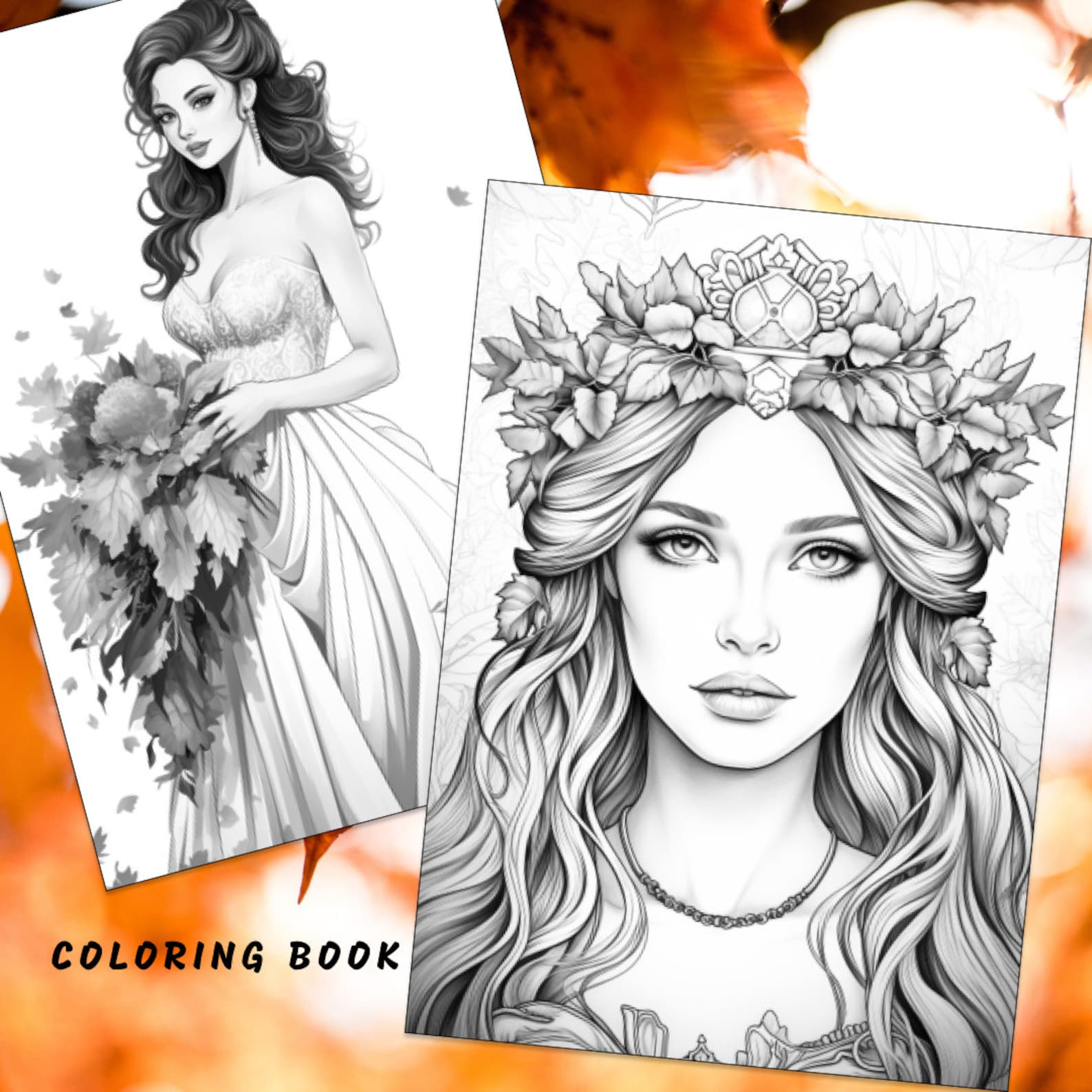25 Autumn Lady Coloring Page, Autumn Coloring, Lady Coloring Book ...