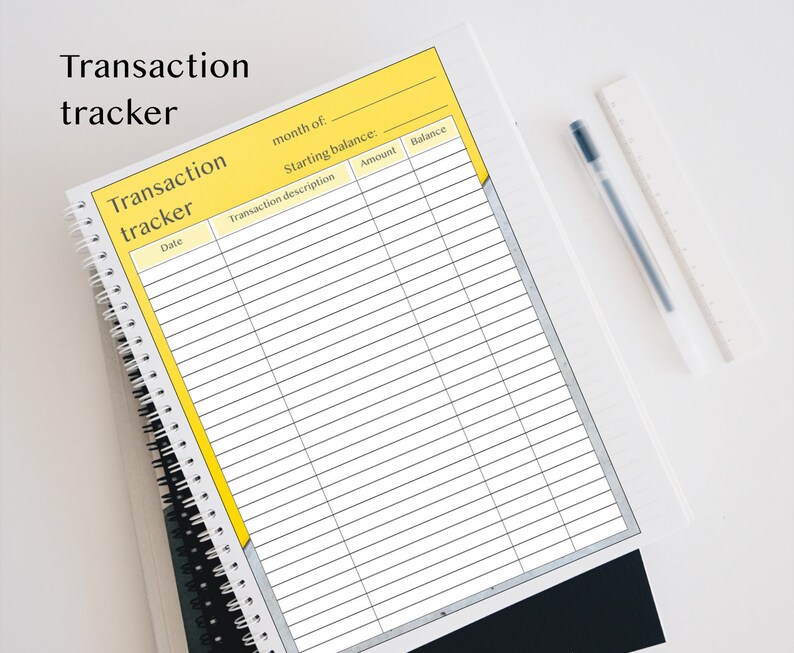 Digital Transaction Tracker, Template Planner, A4, PDF, Expense Tracker ...