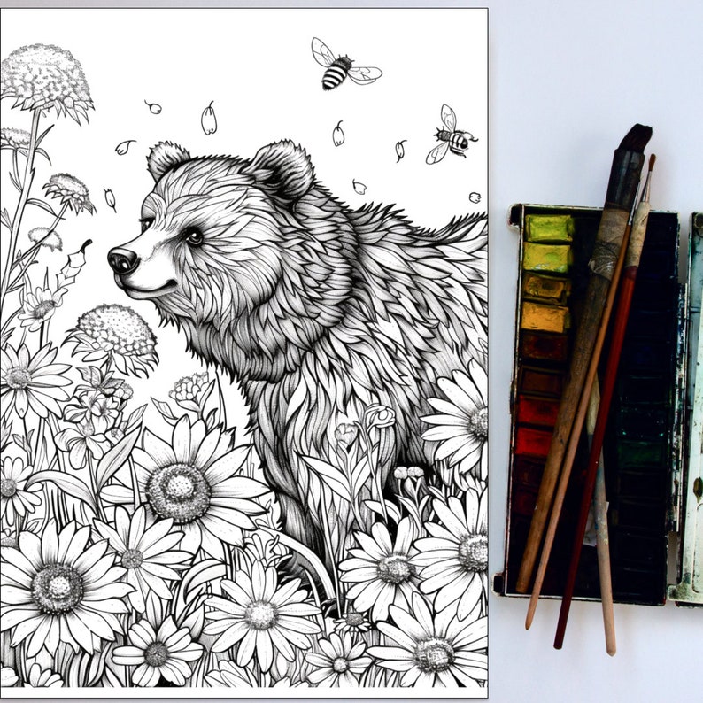 25 Spring Bear Coloring Page, Cute Bear Coloring Book, Coloring Book ...