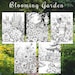23 Blooming Garden Coloring Page, Floral Garden Coloring Book, Flowers ...