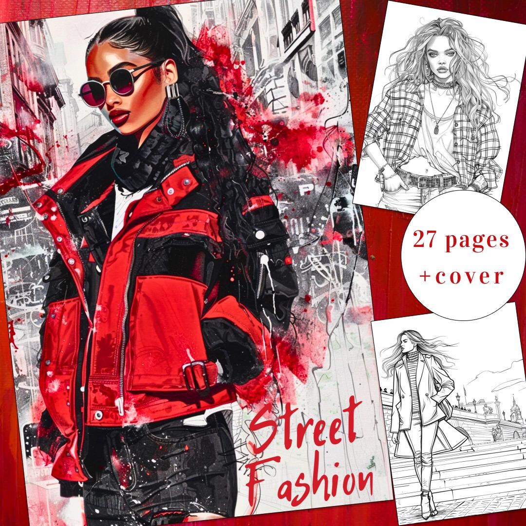 27 Street Fashion Coloring Page, Lady Coloring Book, High Fashion Lady ...