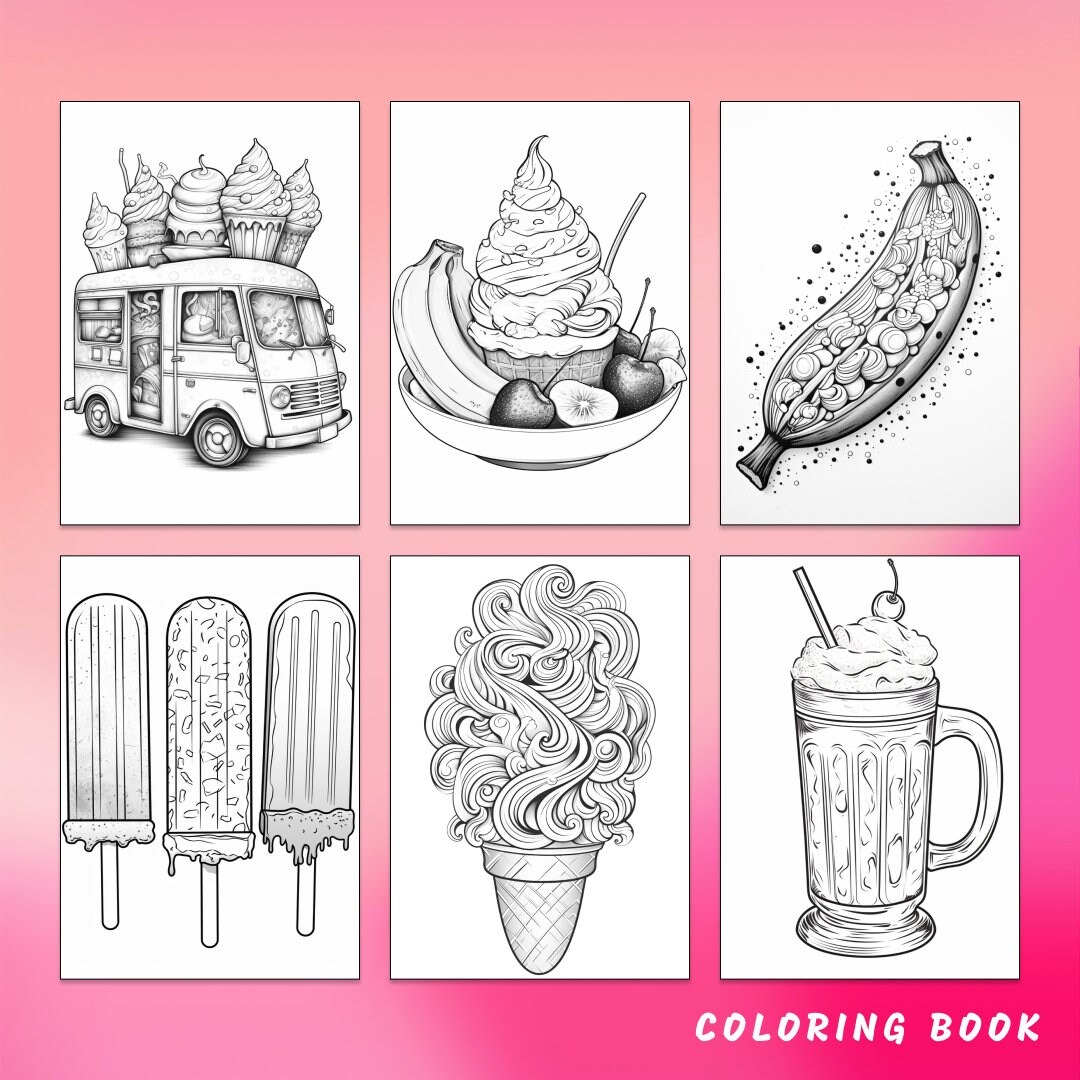 28 Ice Cream Coloring Page, Desserts Coloring, Ice Cream Coloring Book ...