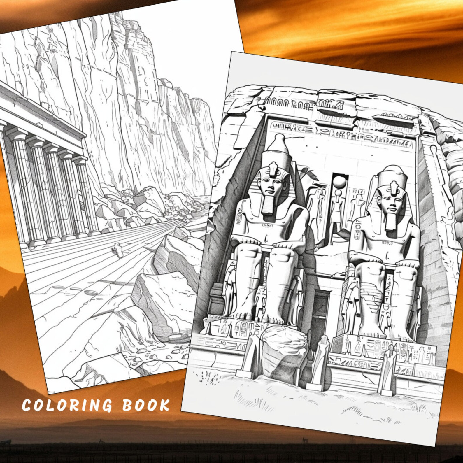 26 Egypt Coloring Page, Egyptian Architecture Coloring, Pyramids ...