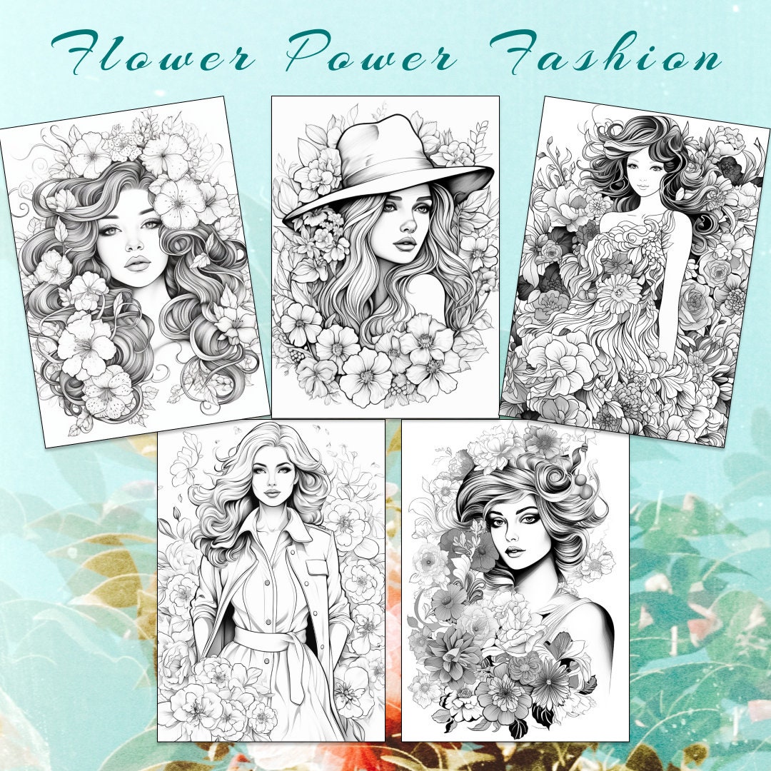 30 Fashion Lady Coloring Page, Lady Coloring Book, Flower Lady Coloring ...