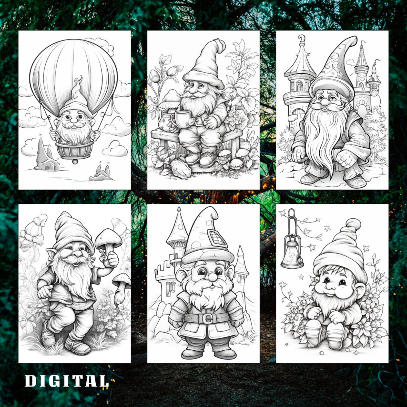 26 Gnome Coloring Book, Gnome Coloring Pages, Fantasy, Coloring Gnome ...