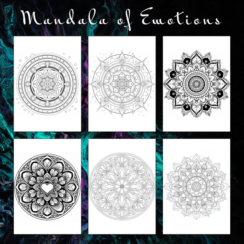 33 Mandala of Emotions Coloring Page, Mandala Coloring Book, Emotion ...