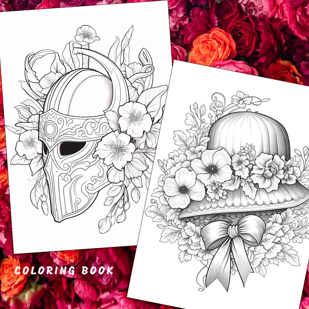 25 Blooming Hat Coloring Page, Hat Coloring, Flowers Coloring Book ...