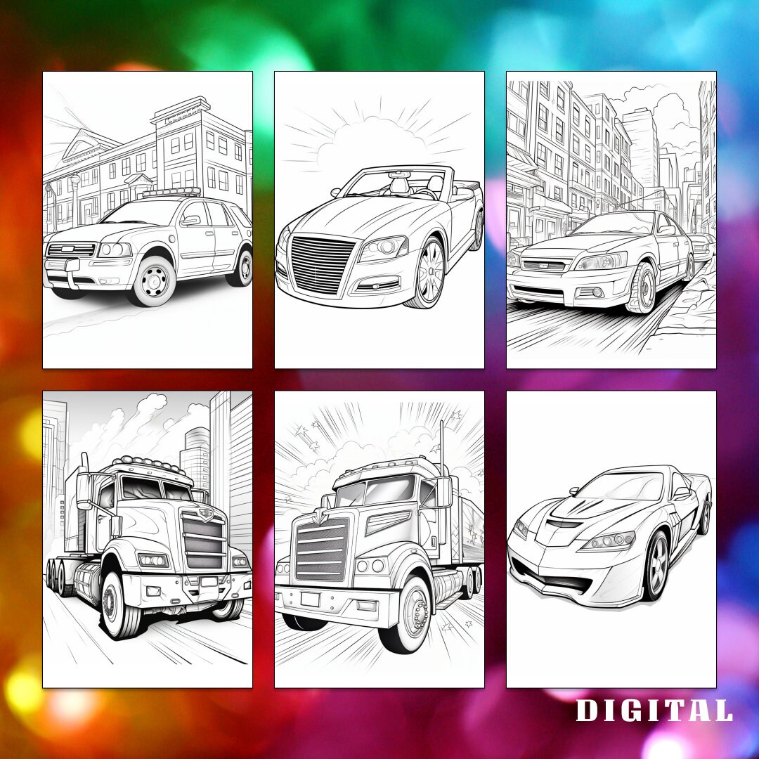 30 Car Coloring Book, Car Cartoon Coloring Page, Cars Coloring, Auto ...