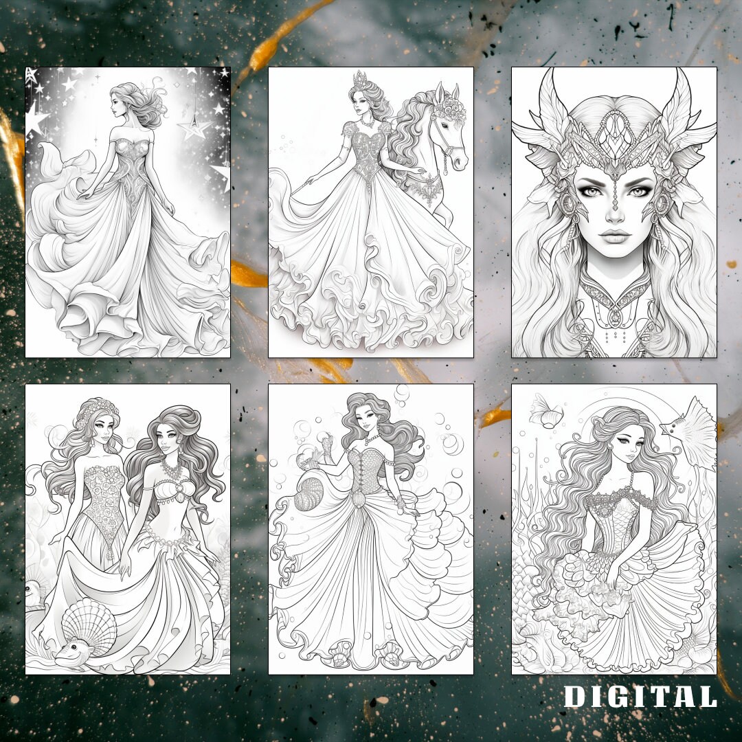 32 Lady Coloring Page, Lady Coloring Book, Fantasy Lady Coloring Book ...