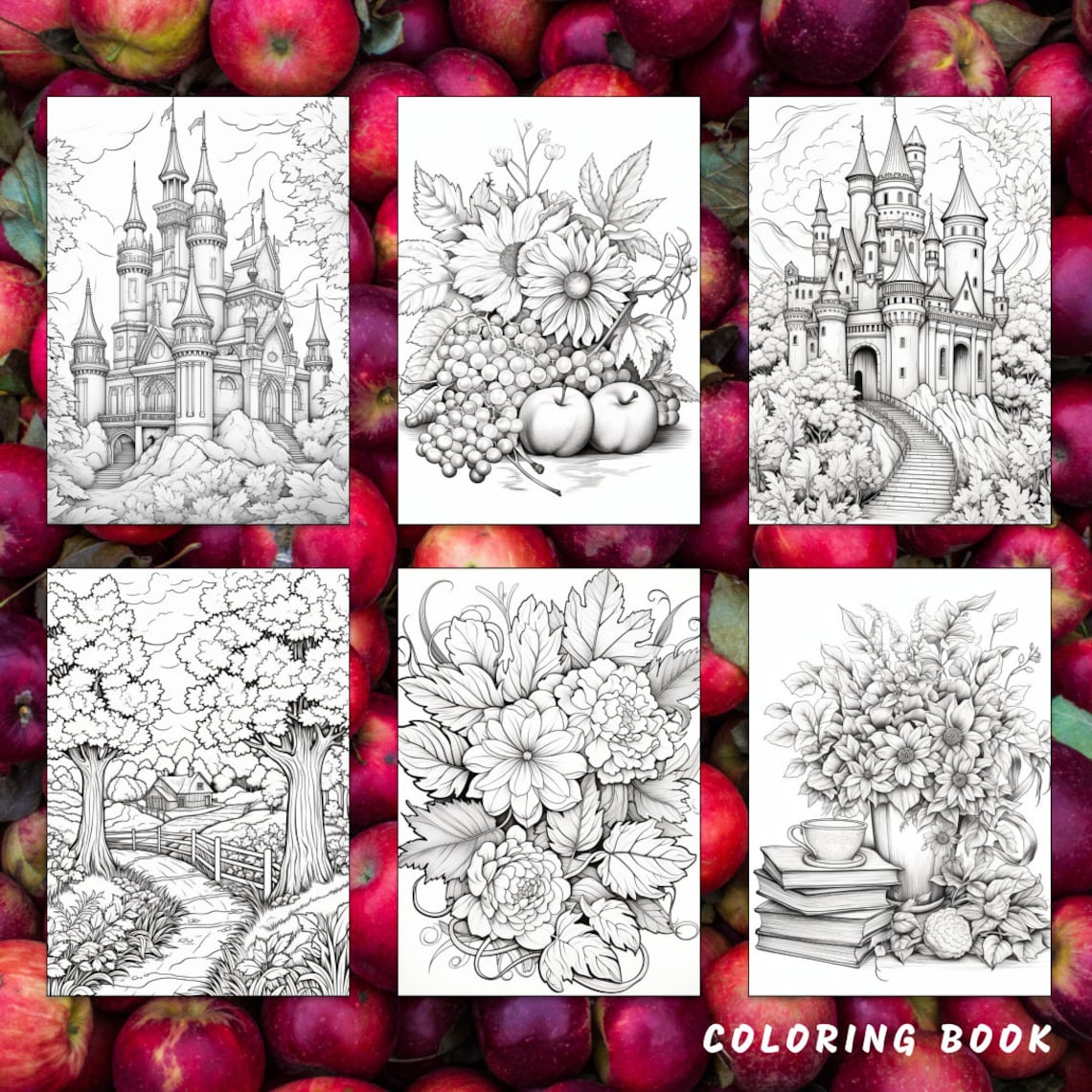 34 Autumn Coloring Page, Autumn Coloring Book, Coloring Book, Adults ...
