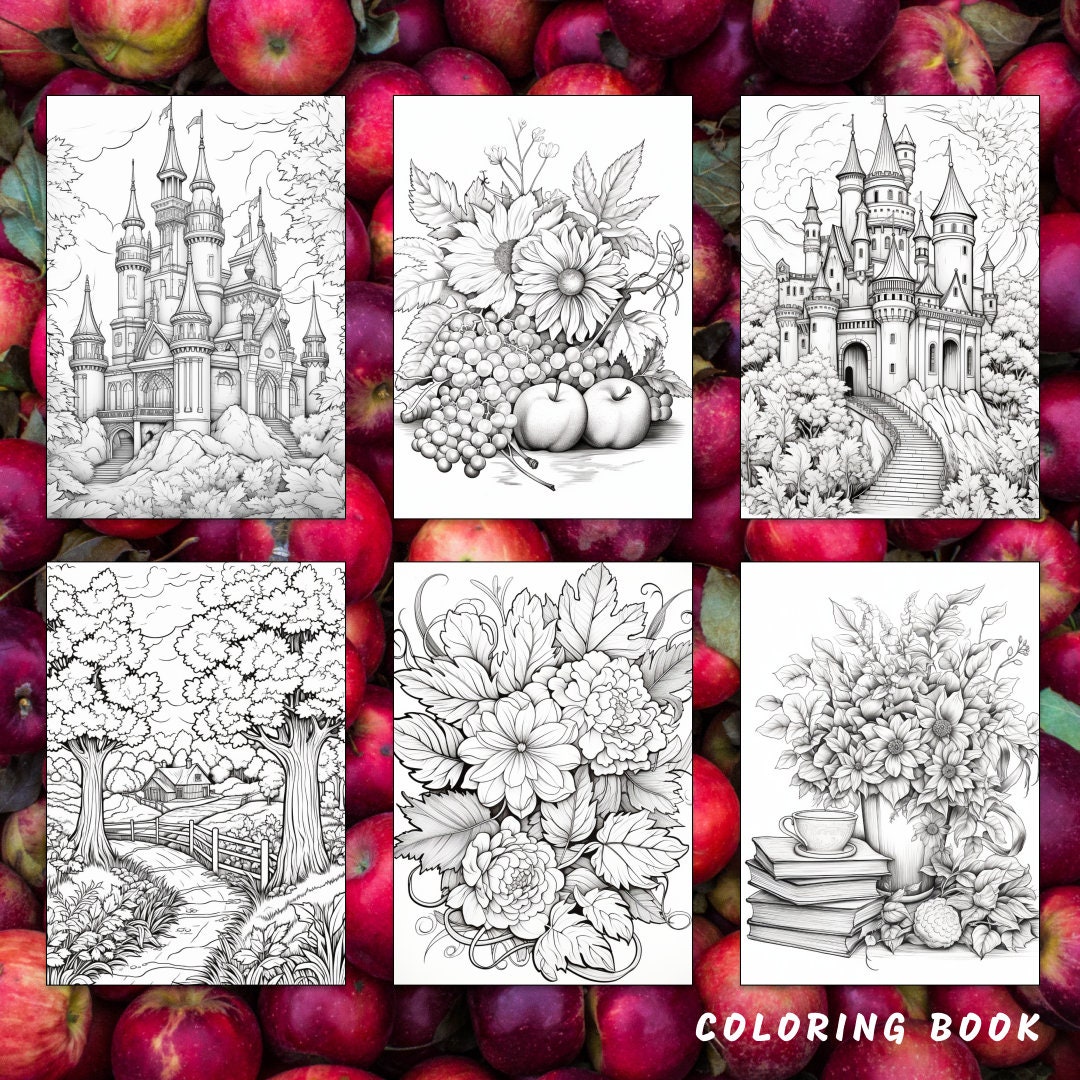 34 Autumn Coloring Page, Autumn Coloring Book, Coloring Book, Adults ...