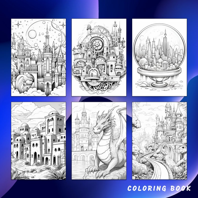 35 Fantasy City Coloring Page, City Coloring, Fantasy Coloring Book ...