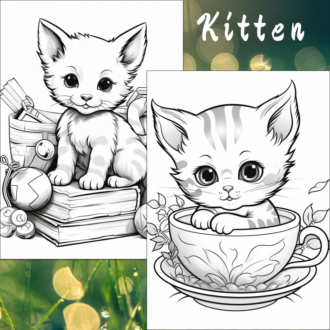 20 Kitten Coloring Page, Cats Coloring Book, Cute Kitten Coloring Book ...