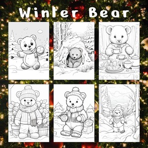 24 Winter Bear Coloring Page, Cute Bear Coloring Book, Bear Coloring ...