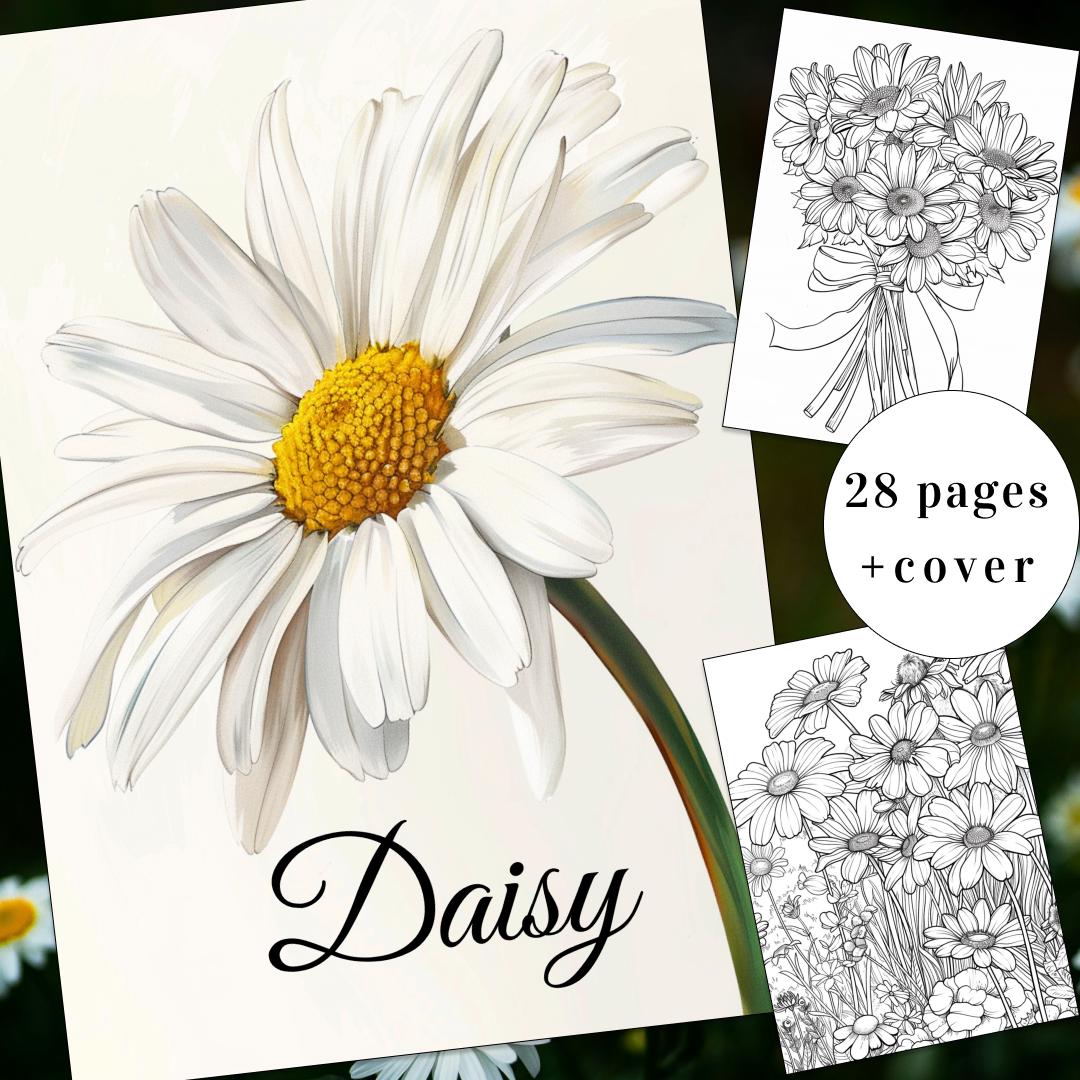 28 Daisy Coloring Page, Flowers Coloring Book, Daisies Coloring, Adults ...