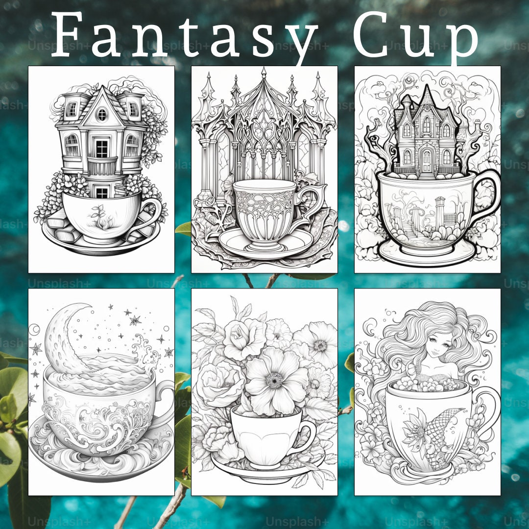 30 Fantasy Cup Magic Coloring Page, Fantasy Coloring, Halloween ...