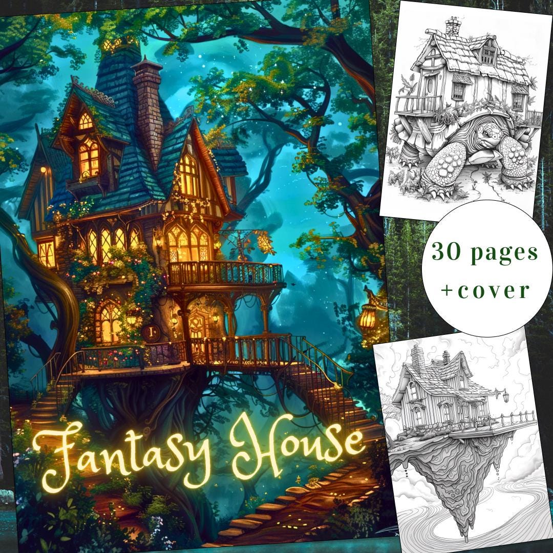 30 Fantasy House Coloring Page, Fantasy Coloring, House Coloring Book ...