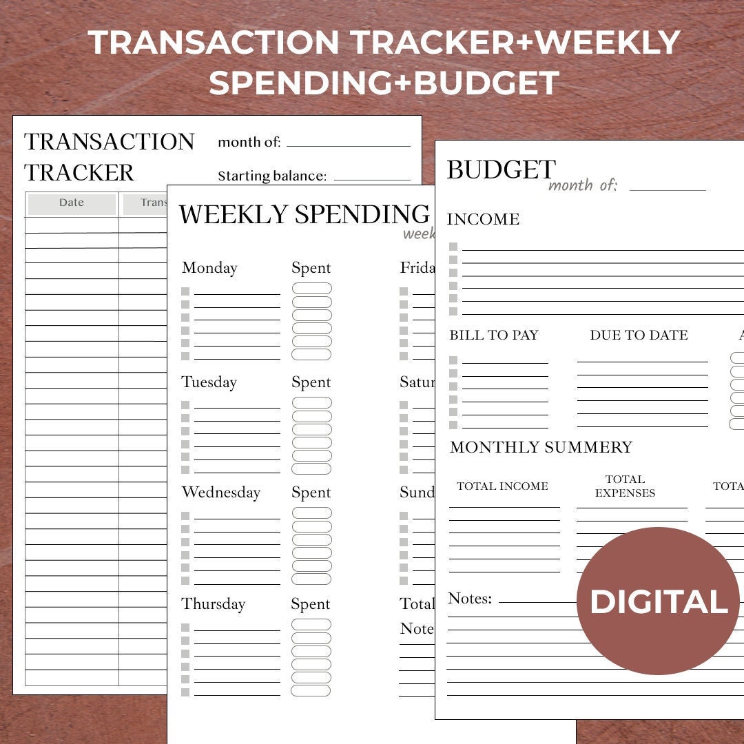 Digital Transaction Tracker, Budget Planner, Template Planner, Expense ...
