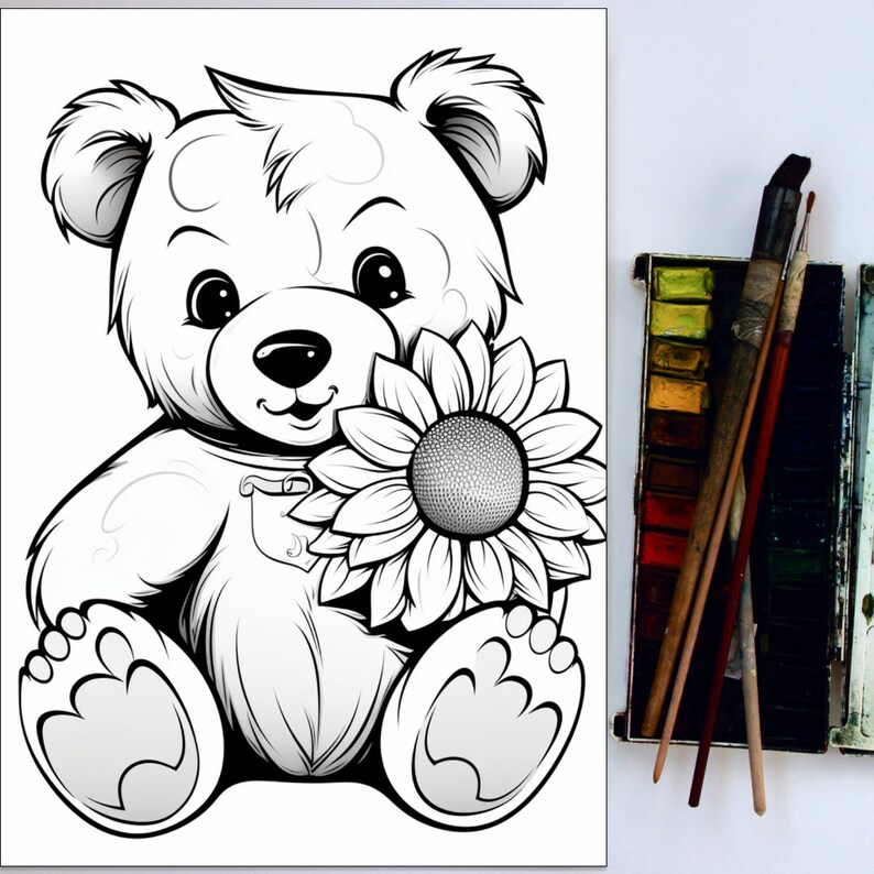 25 Autumn Bear Coloring Page, Cute Bear Coloring Book, Coloring Book ...