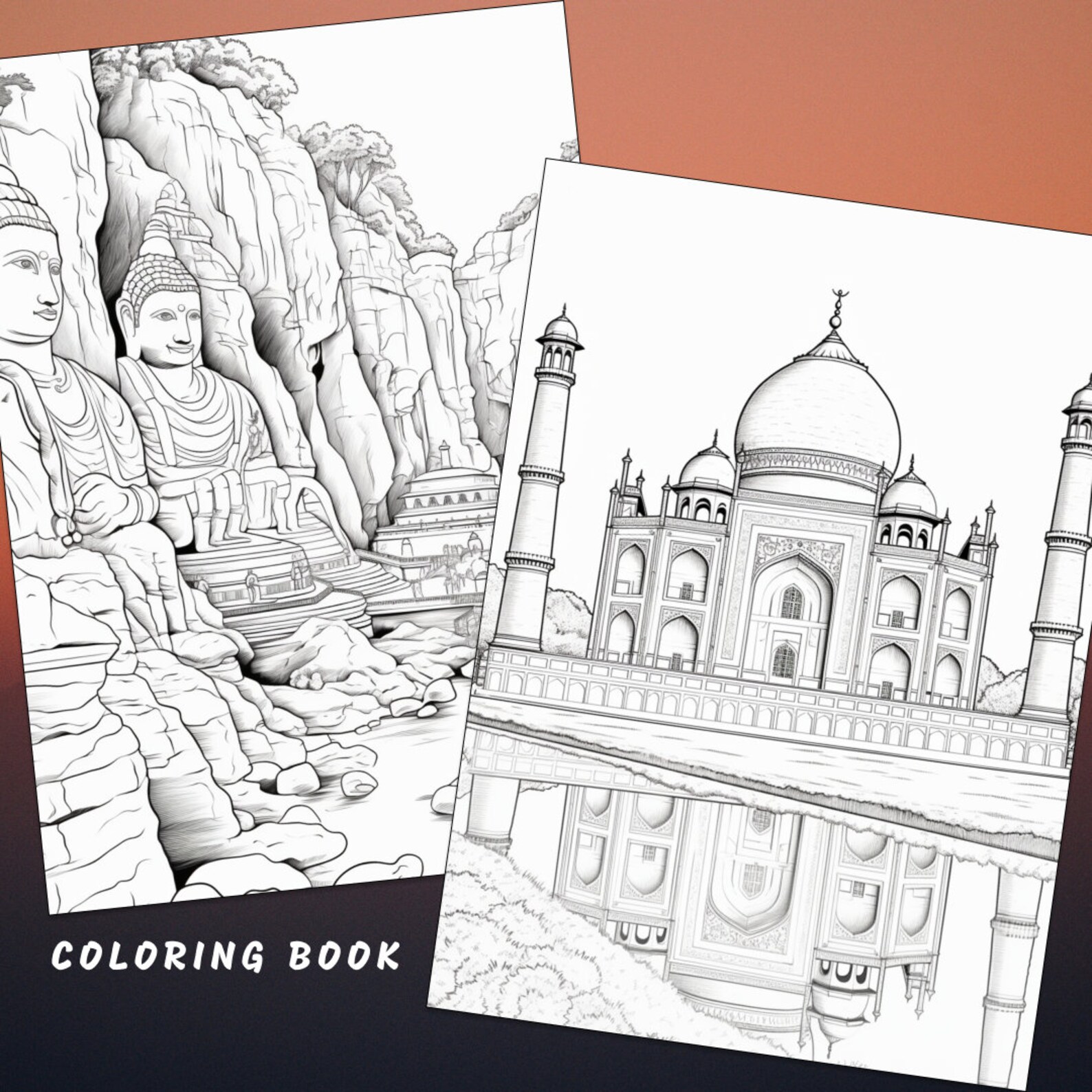 25 India Coloring Page, India Architecture Coloring, Indian Scenes ...