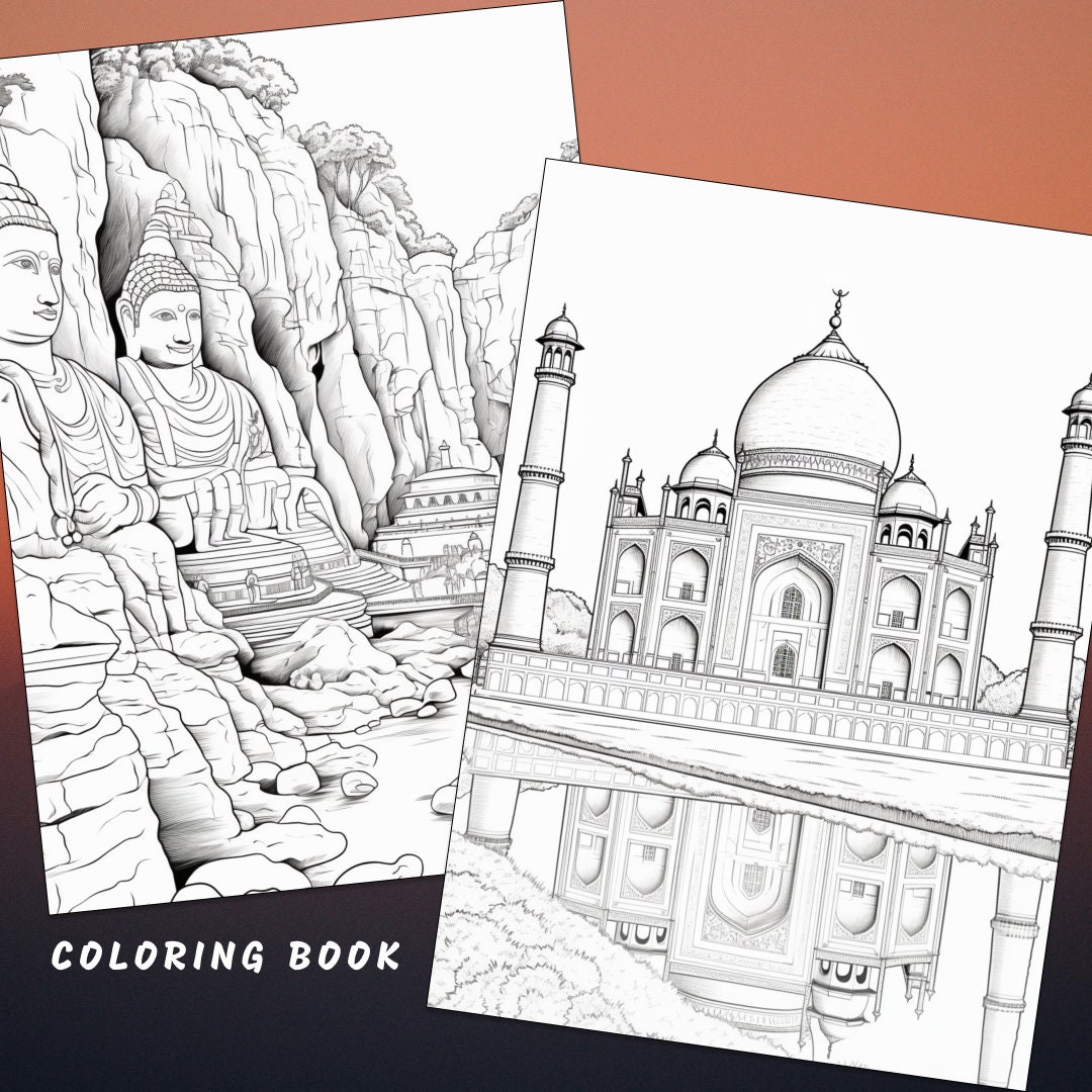 25 India Coloring Page, India Architecture Coloring, Indian Scenes ...