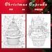 30 Christmas Cupcakes Coloring Page, Christmas Coloring,dessert ...