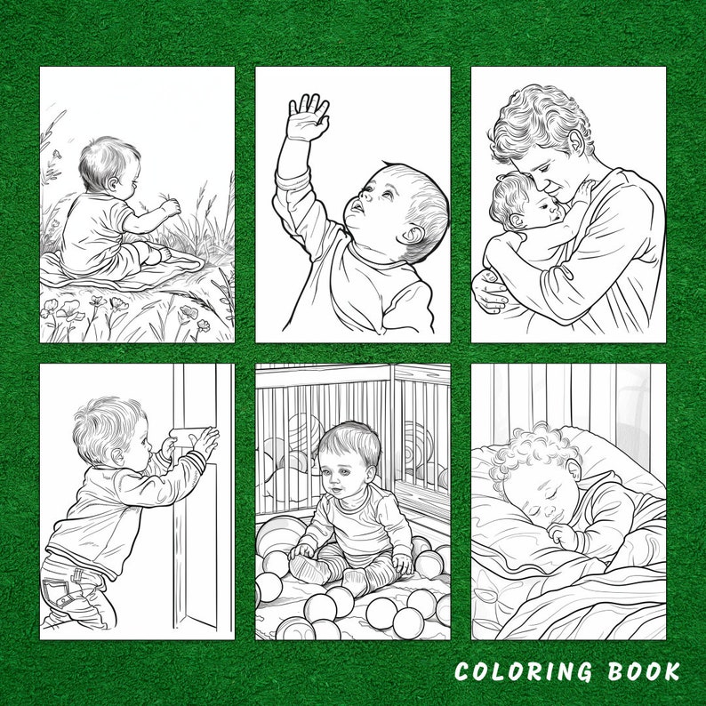 24 Baby Portraits Coloring Page, Baby Coloring Book, Portraits Coloring ...