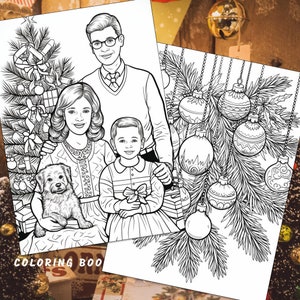 24 Vintage Christmas Coloring Page, Winter Coloring, Retro Christmas ...