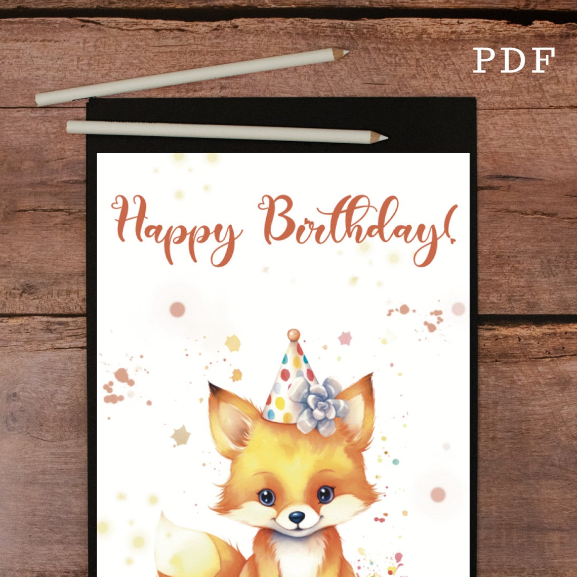 Fox Birthday Card, Happy Birthday Card, Digital Birthday Card ...