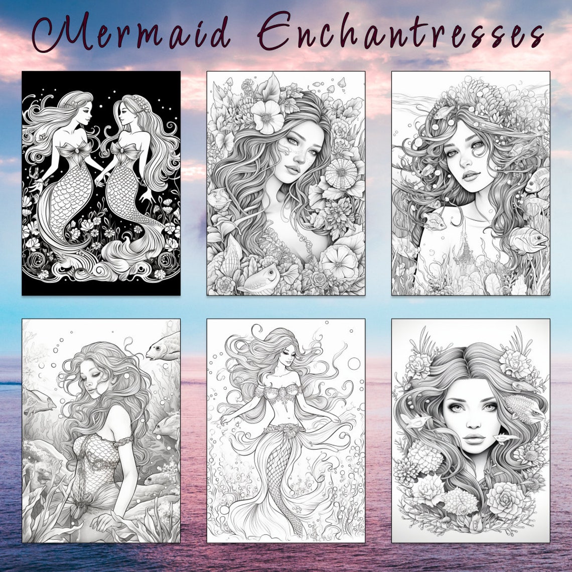 30 Mermaid Coloring Page, Mermaid Coloring Book, Coloring Book, Adults ...