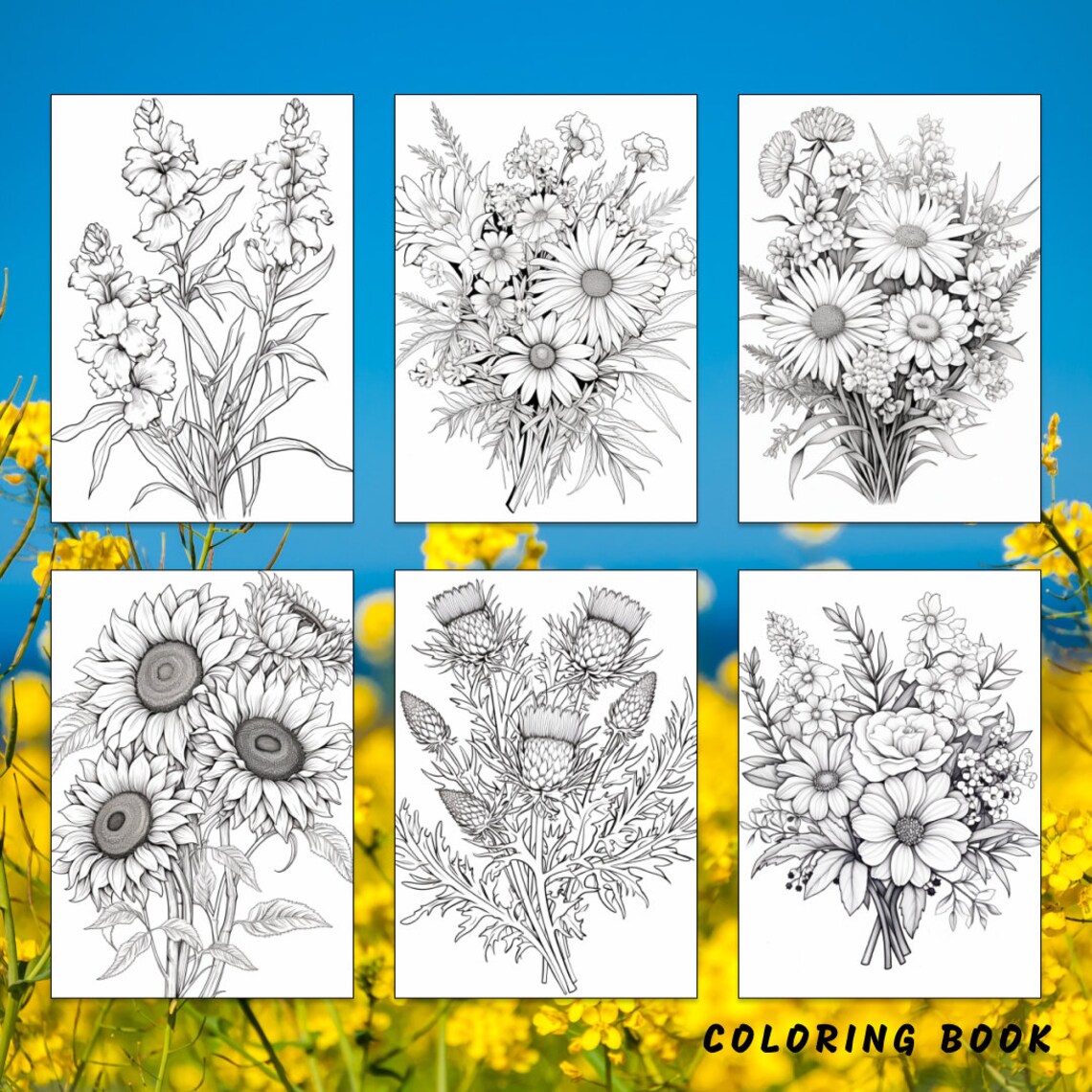 32 Autumn Wildflowers Coloring Page, Autumn Coloring Book, Flower ...
