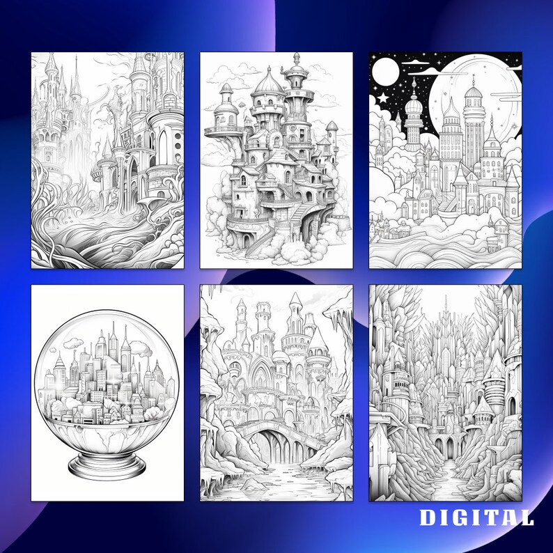 35 Fantasy City Coloring Page, City Coloring, Fantasy Coloring Book ...