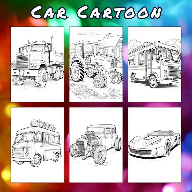 30 Car Coloring Book, Car Cartoon Coloring Page, Cars Coloring, Auto ...