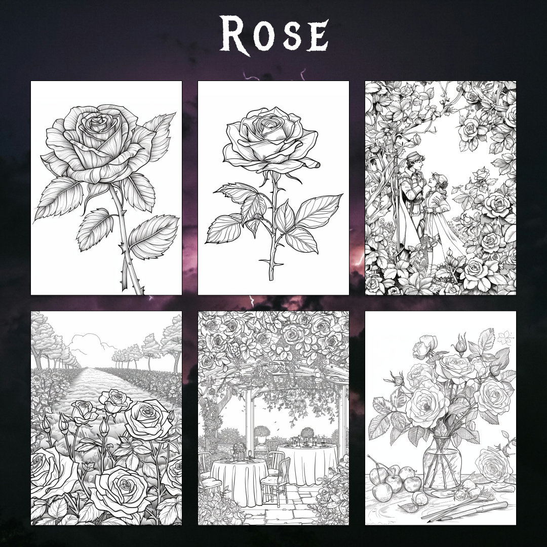 30 Rose Coloring Page, Flowers Coloring Book, Roses Coloring Book ...