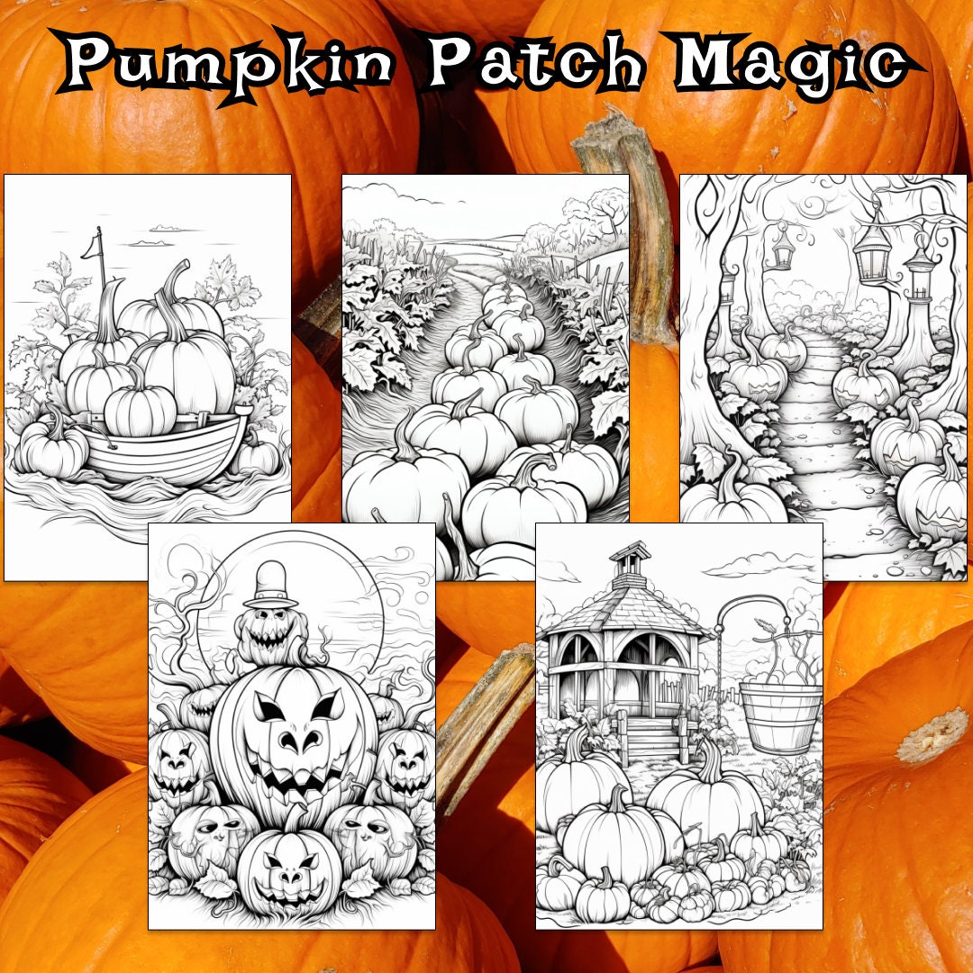 32 Autumn Pumpkins Magic Coloring Page, Autumn Coloring, Halloween ...